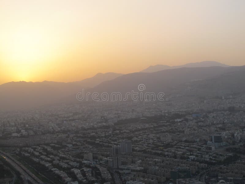 City and sunset, Teheran stock photo. Image of muslim - 44505482