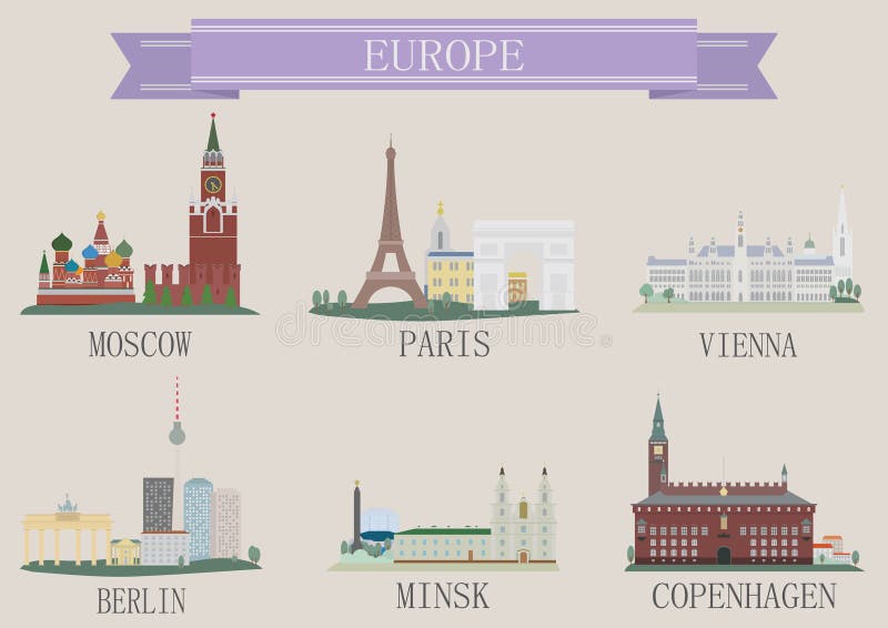 City symbol. Europe stock vector. Illustration of collection - 31473926