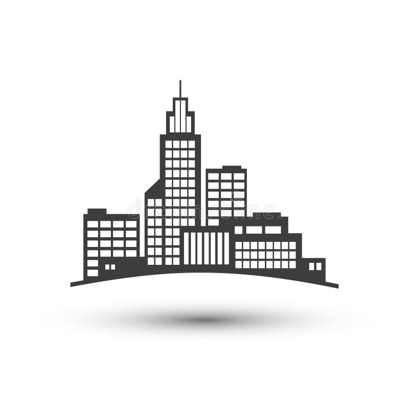 City Symbol. Vector Flat Icon. Black and White Stock Vector ...