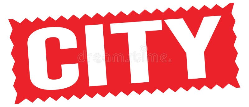 CITY Text Written on Red Stamp Sign Stock Illustration - Illustration ...