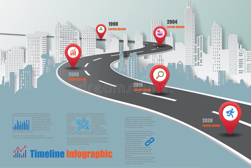 City Timeline Infographic, Vector Illustration Stock Vector ...