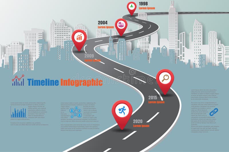 City Timeline Infographic, Vector Illustration Stock Vector ...
