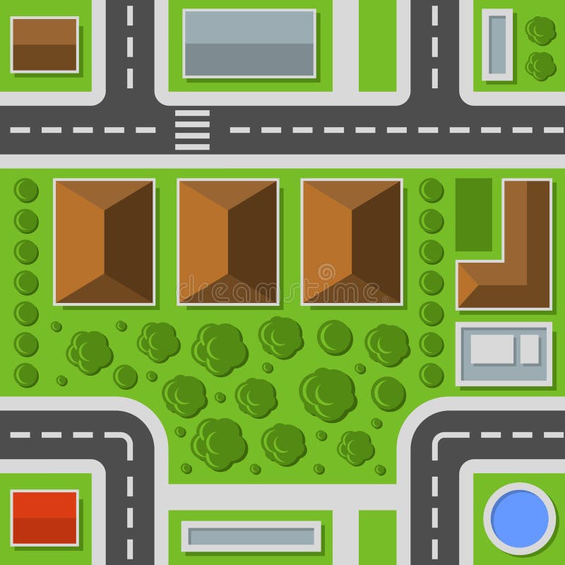 Map City Top View Design Flat Stock Illustrations – 1,895 Map City Top ...