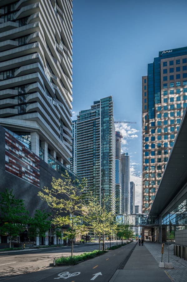 City of Toronto Skyline and Street Views Stock Image - Image of birds ...