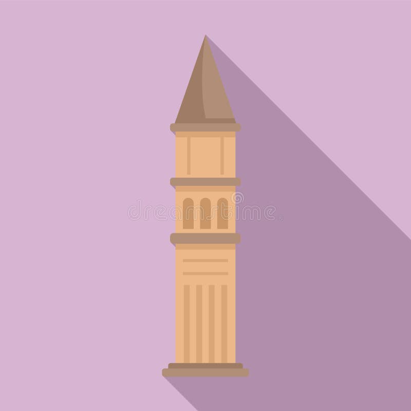 City Tower Icon Flat Vector. Landscape Building Stock Vector ...
