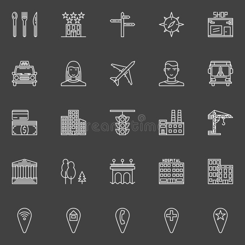 City or town icons stock vector. Illustration of home - 66030923