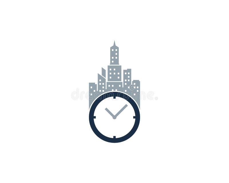 City Town Time Icon Logo Design Element Stock Vector - Illustration of ...