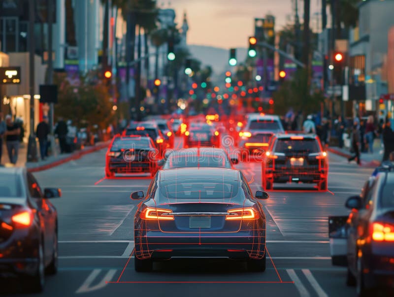 City Traffic at Dusk with Advanced Driver Assistance System ...