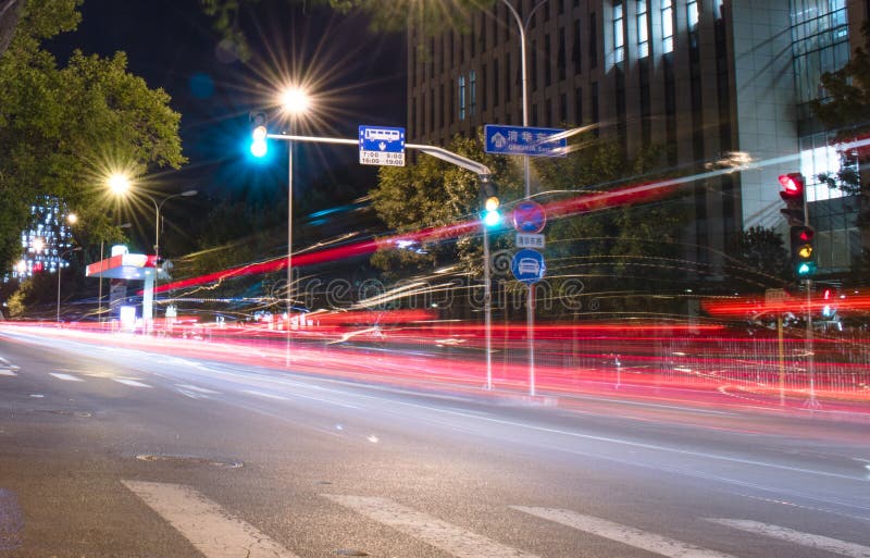 City Traffic at Night stock image. Image of business - 41444453