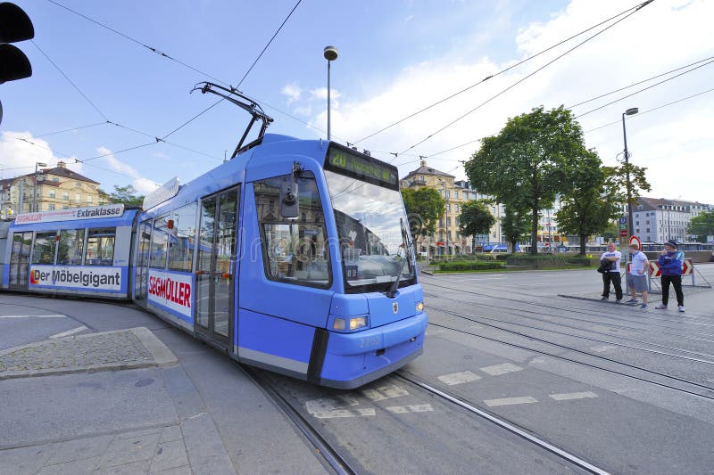 Munich Trams editorial stock image. Image of street, transport - 46358379