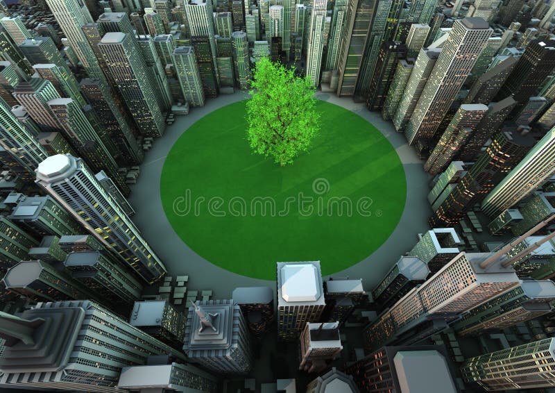 City tree stock illustration. Illustration of tree, urbanization - 21427545