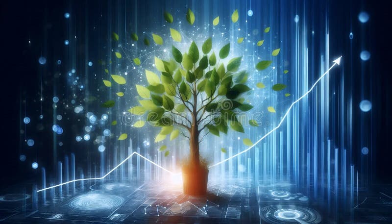 City and Tree-shaped Growth Infographics, AI Generated Image Stock ...