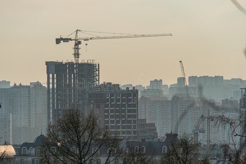 A City Under Construction, with a Busy Development Site and High-rise ...