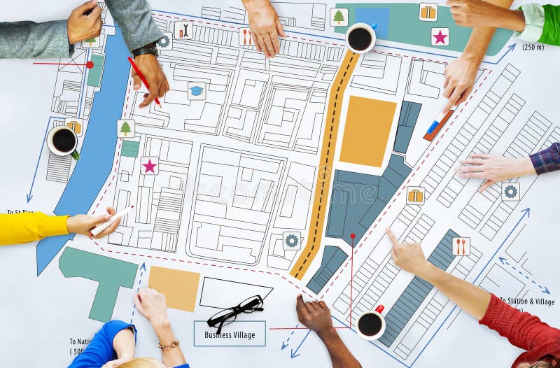 City Urban Blueprint Plan Infrastacture Concept Stock Image - Image of ...