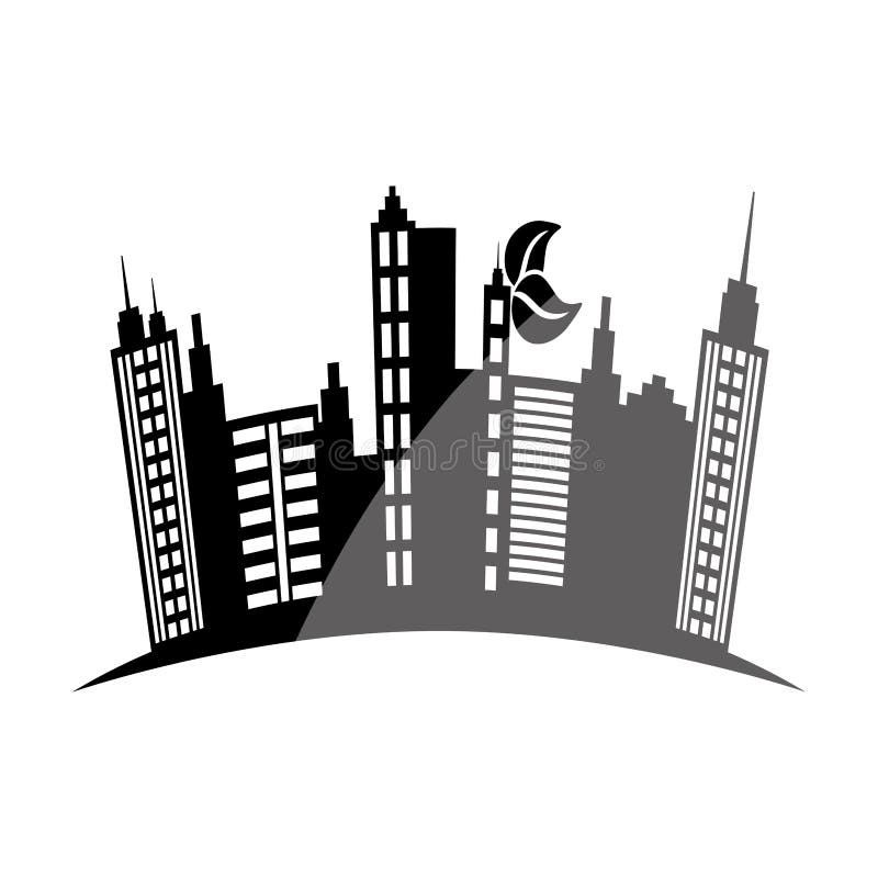 Black Buildings and City Scene Line Sticker Stock Illustration ...