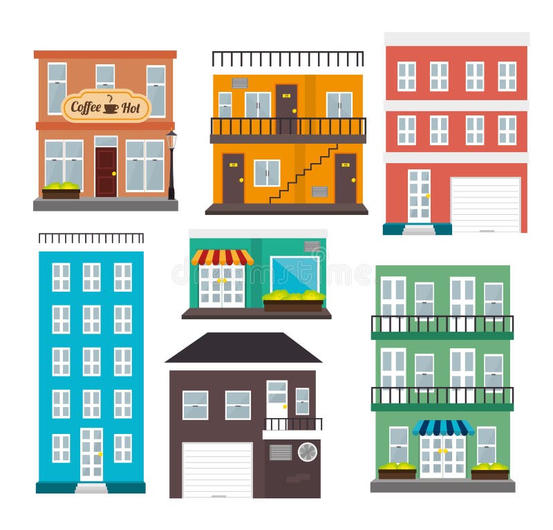 City urban design. stock vector. Illustration of house - 58822133