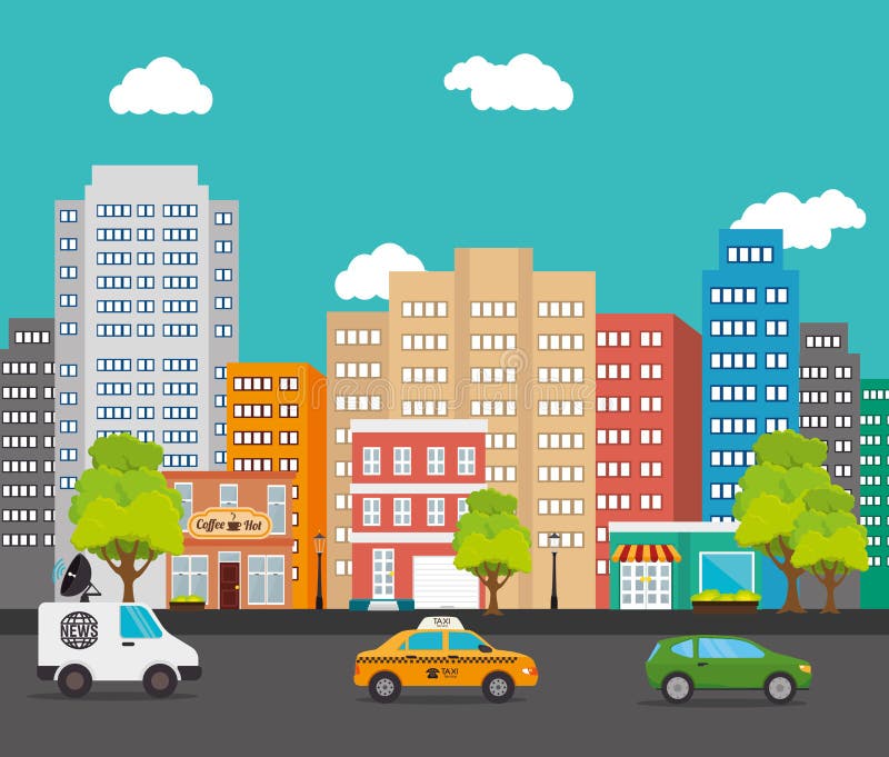 City urban design. stock vector. Illustration of urbanization - 58822149