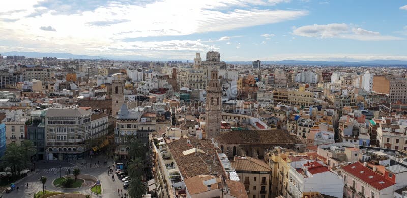 Valencia Spain City Skyline with Color Buildings, Blue Sky and Copy ...