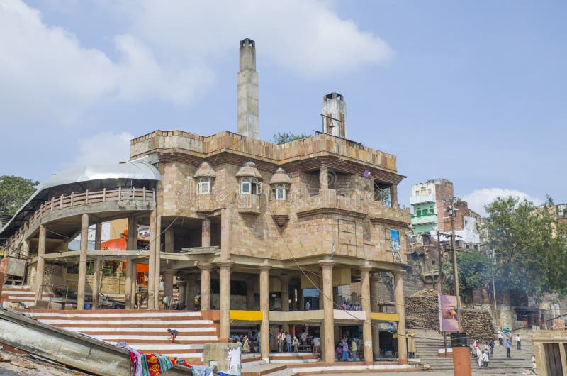 The City of Varanasi Architecture Ghat a Crematorium for People ...