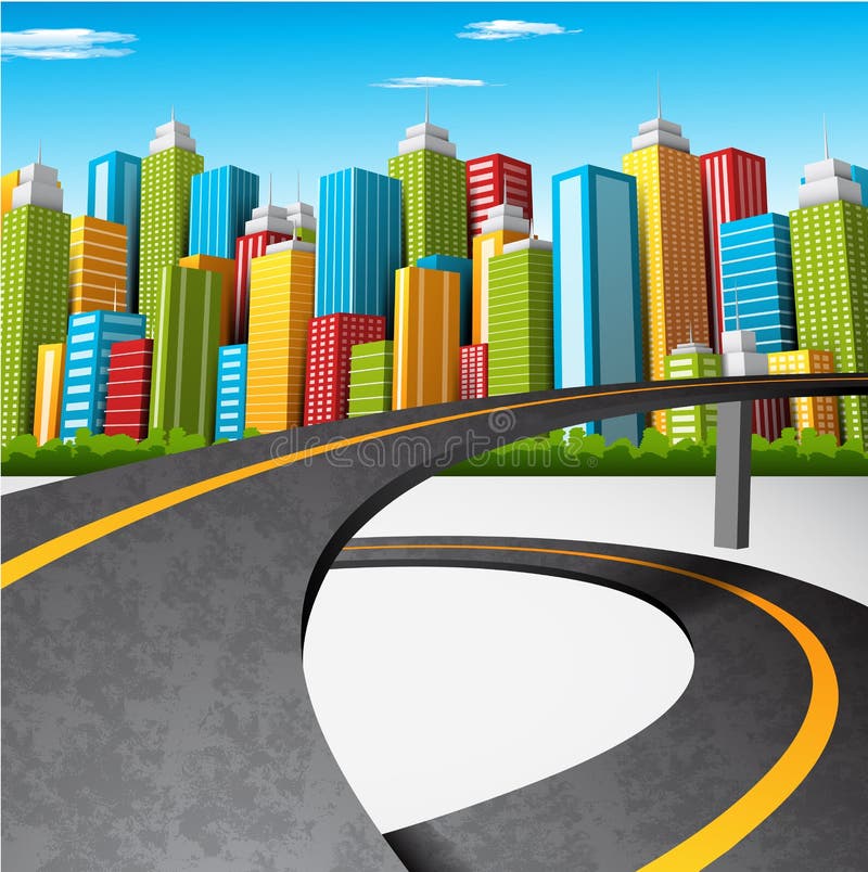 Cartoon cityscape stock vector. Illustration of color - 23108251