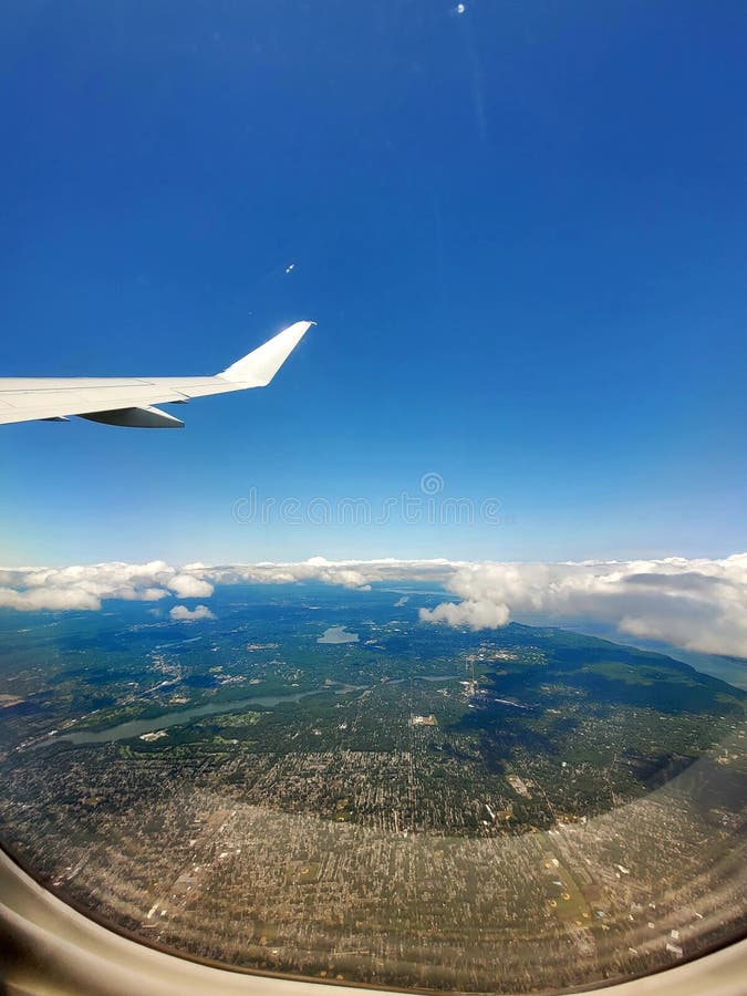 City View from Above from a Plane Stock Photo - Image of blue, airliner ...