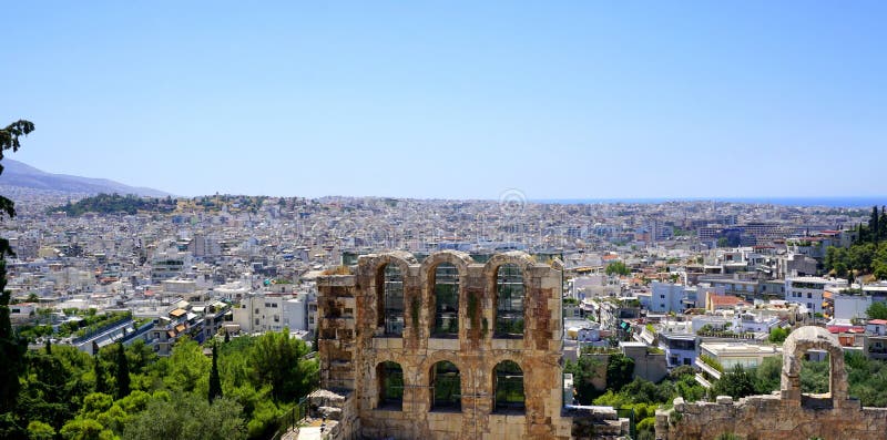 City view of Athens stock image. Image of european, parthenon - 57013871