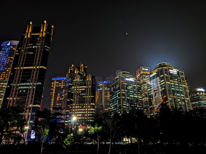 City View Building at Night Editorial Stock Image - Image of night ...