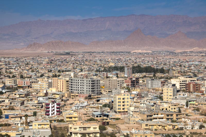 View Over the Desert City Kerman, Iran Stock Image - Image of geology ...