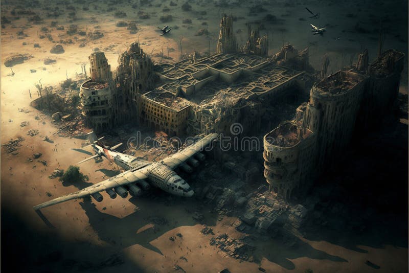 A City View Destroyed by War and Bombs Concept. Ai Generated Stock ...
