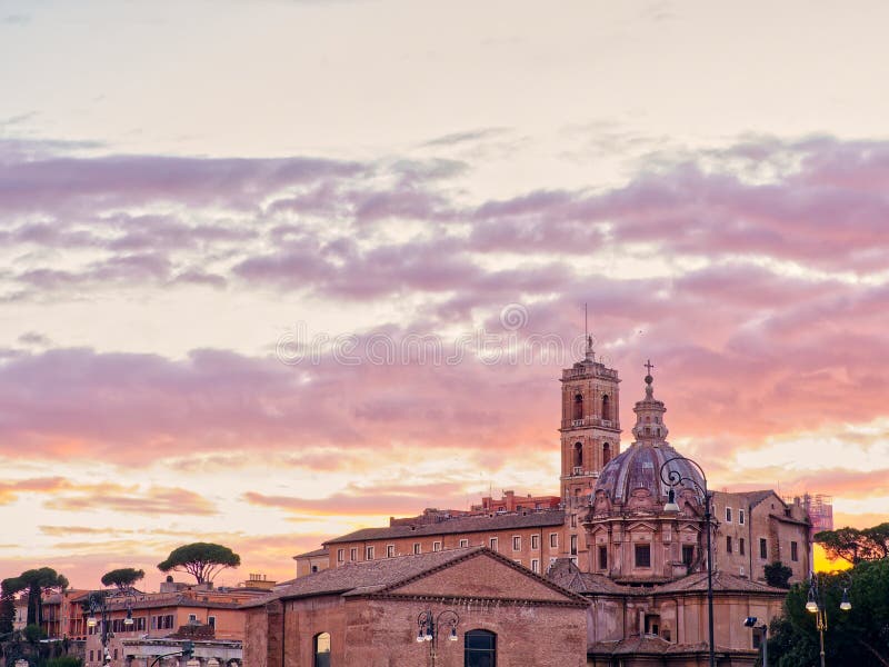 City View Dramatic Sunset, Rome, Italy Stock Photo - Image of monument ...