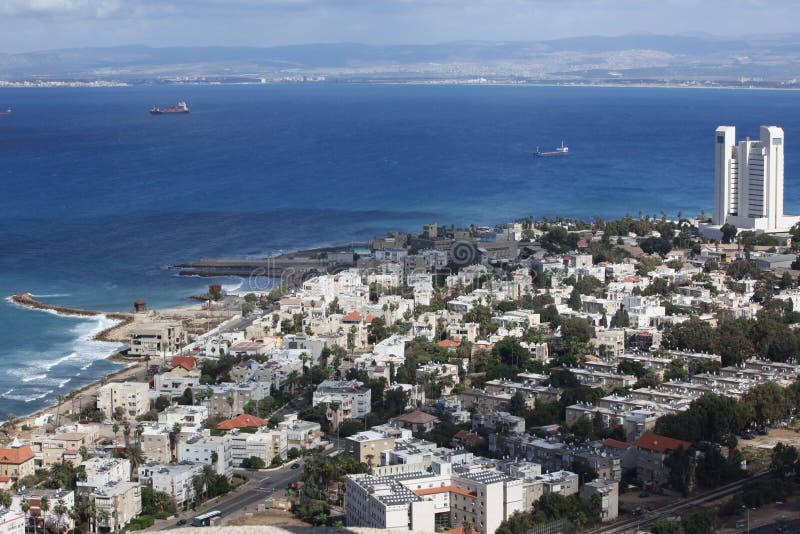 City view Haifa stock image. Image of landmark, blue - 28154481