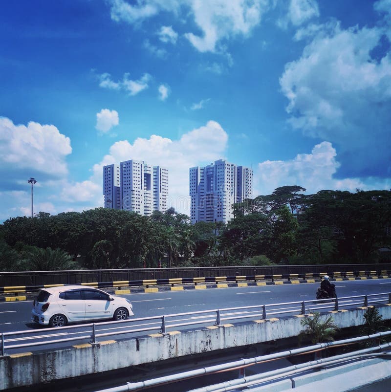 A City View in Jakarta with Great Weather Stock Image - Image of view ...