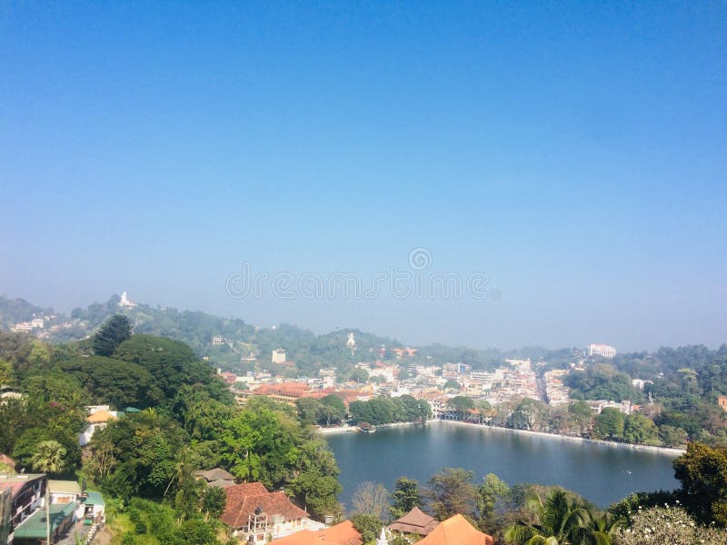 City view with lake stock photo. Image of lake, city - 135142390