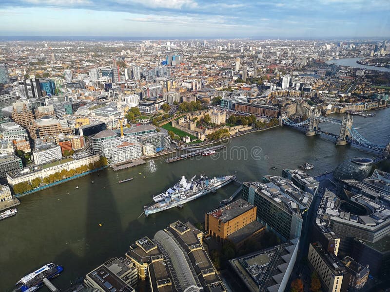 City View of London & River Thames from the Shard Stock Image - Image ...