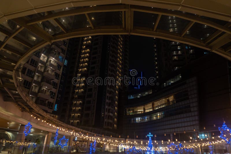 City View at Night with Sparkling Lights Stock Photo - Image of light ...