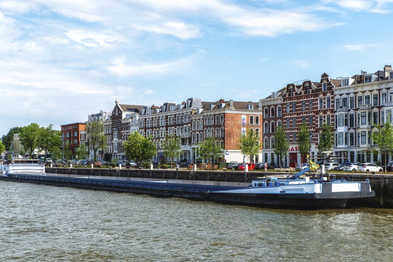 City View with Old Buildings on the Riverside Stock Photo - Image of ...