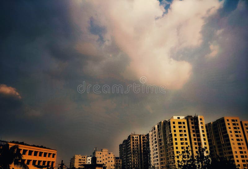 A City View of a Rainy Day Scene Stock Photo - Image of rainy, view ...