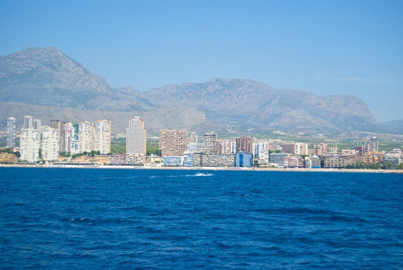 City view from the sea stock image. Image of mediterranean - 18414373