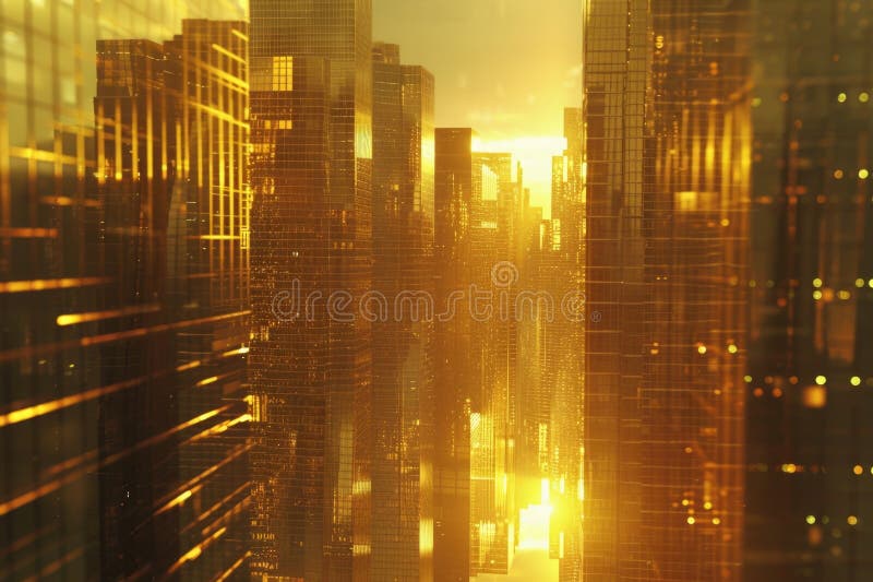 A City View at Sunset from a High-rise Building Stock Photo - Image of ...