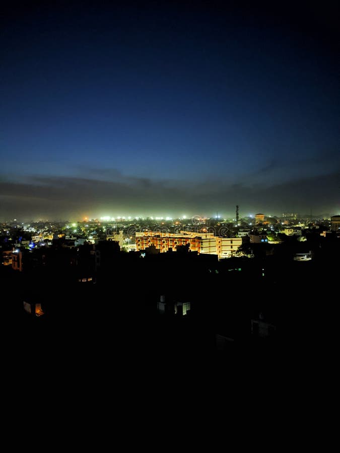 City View from Top at Night during Partial Blackout Stock Photo - Image ...