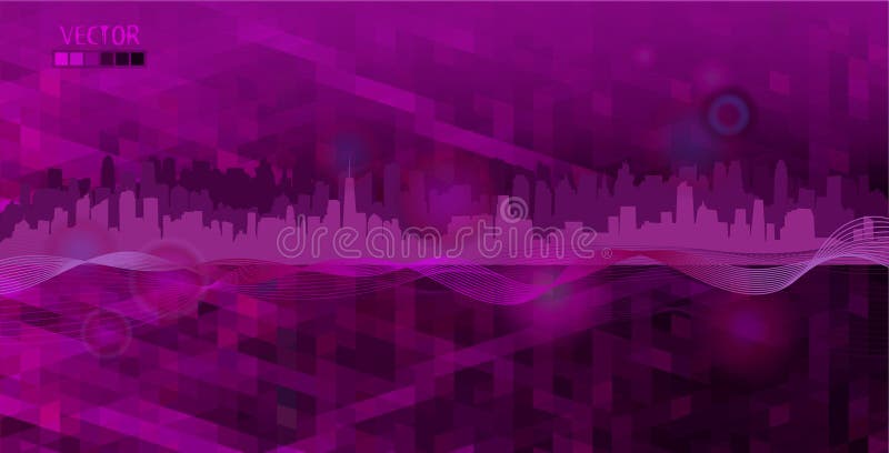 City Violet Abstract Background. Hand Drawing. Not AI Stock ...