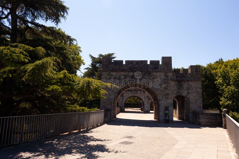 City Wall Gate and Path in Pamplona, Spain Stock Photo - Image of ...
