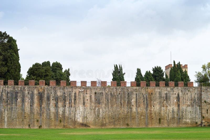 City wall of Pisa, Italy stock photo. Image of tourism - 137752692
