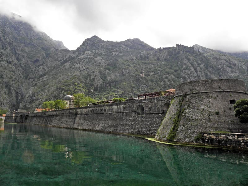 City Walls in Kotor, Monte Negro Stock Image - Image of mountains, wall ...