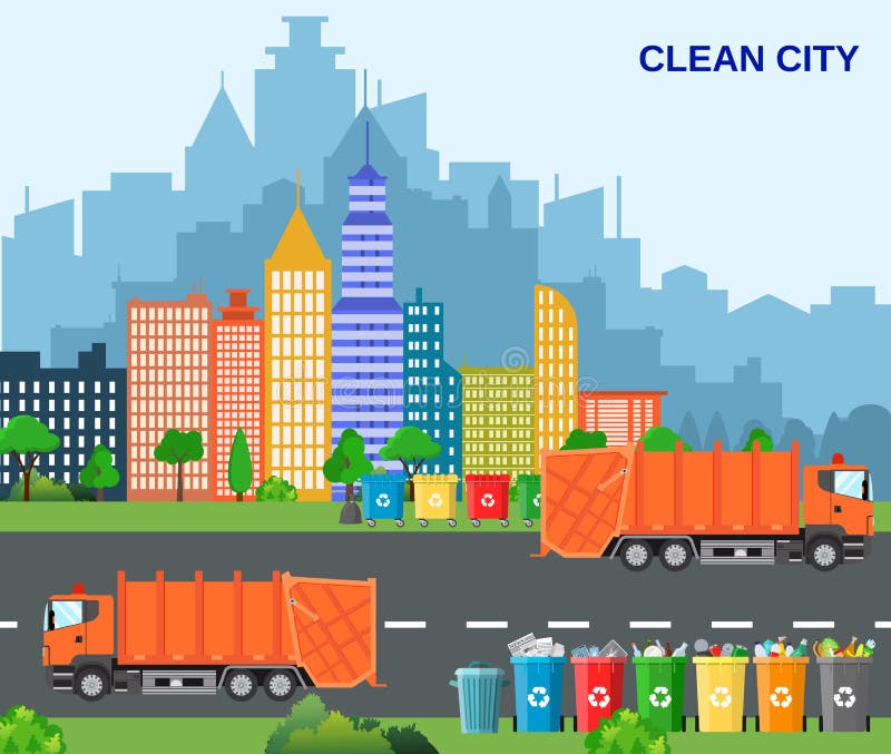 Waste management concept. stock vector. Illustration of isolated - 75327832