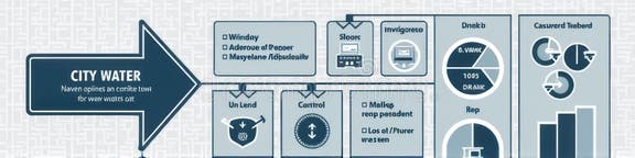 City Water System Diagram with Flowchart and Control Panel Stock Photo ...