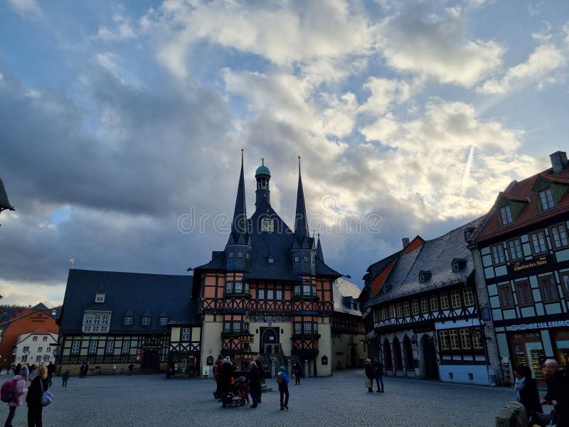 City Wernigerode Sky and Buildings Editorial Photography - Image of ...