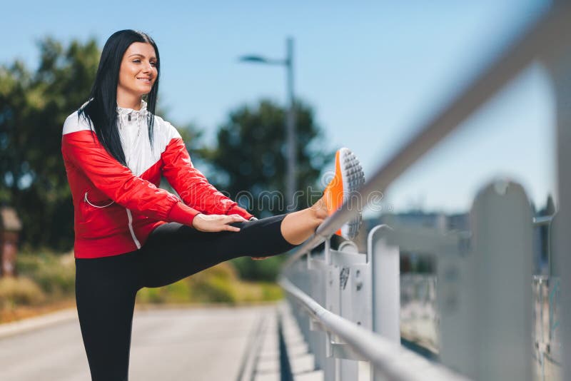 City Workout. Beautiful Woman Training in an Urban Setting Stock Image ...