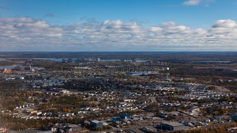 Aerial View of the City of Yellowknife Stock Photo - Image of elevated ...