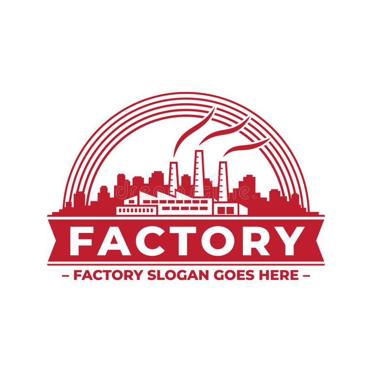 City Factory Design Template. Industry in the City. Vector and ...